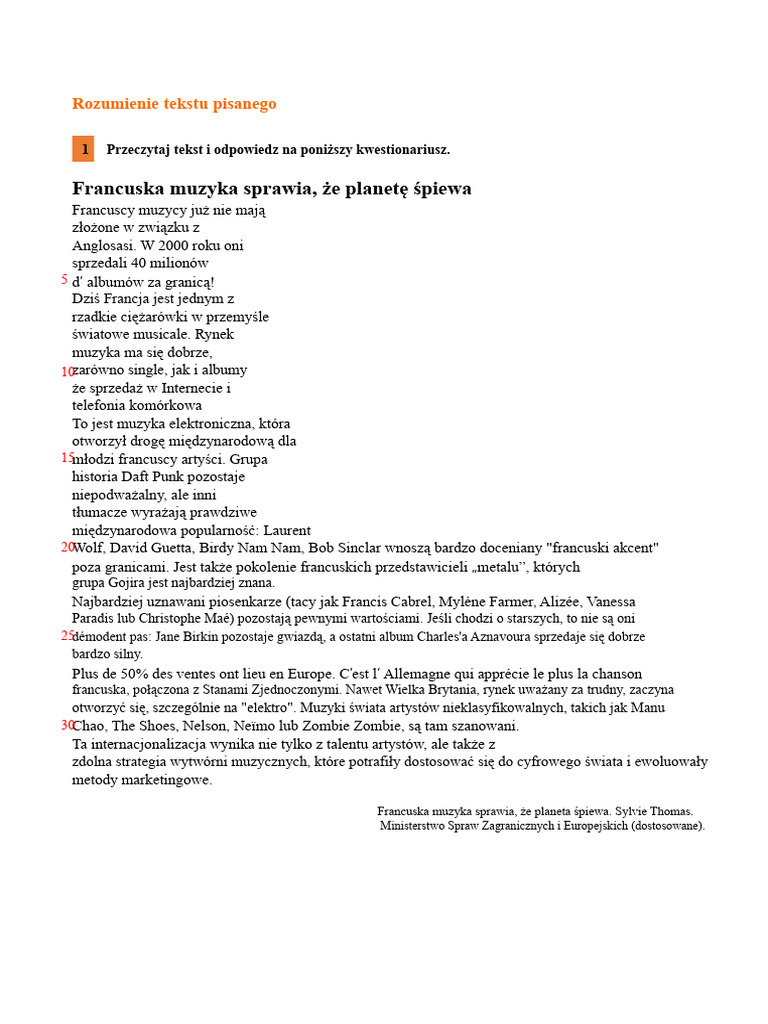 Rozumienie Tekstu Pisanego | PDF
