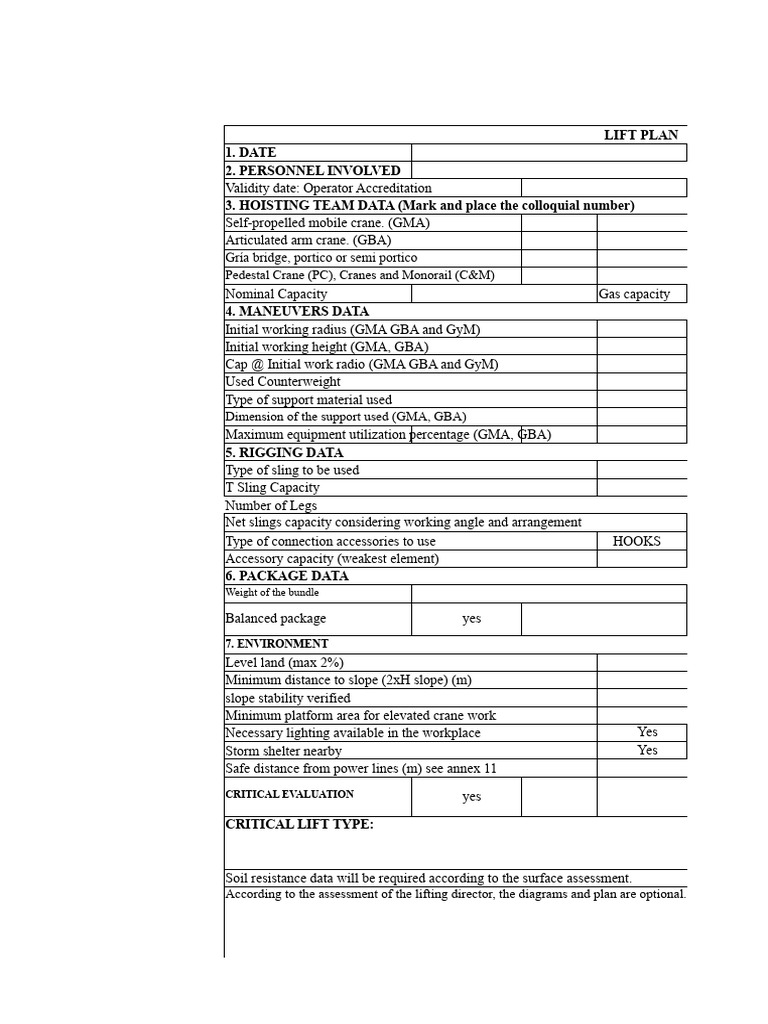 Lifting Plan | PDF | Crane (Machine)
