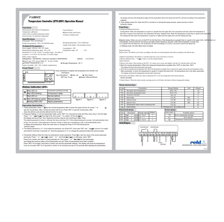 Spanish Manual Etc-200+ Ki BNT - Reld PDF | PDF | Temperature | Heat
