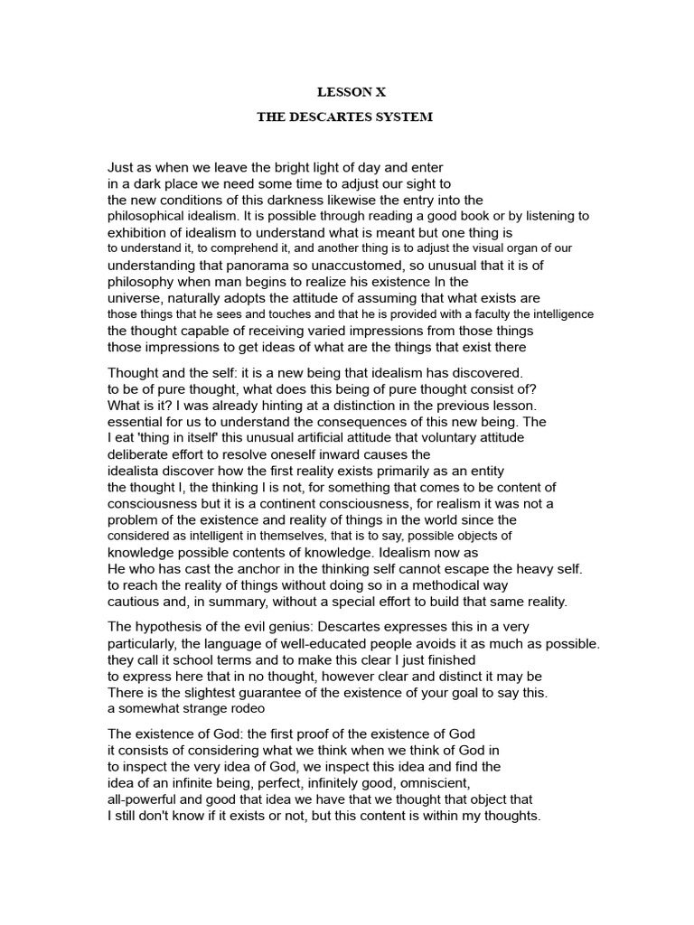 Lesson X | PDF | Thought | Existence