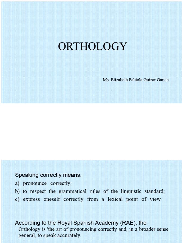 ORTHOLOGY | PDF | Stress (Linguistics) | Spanish Language