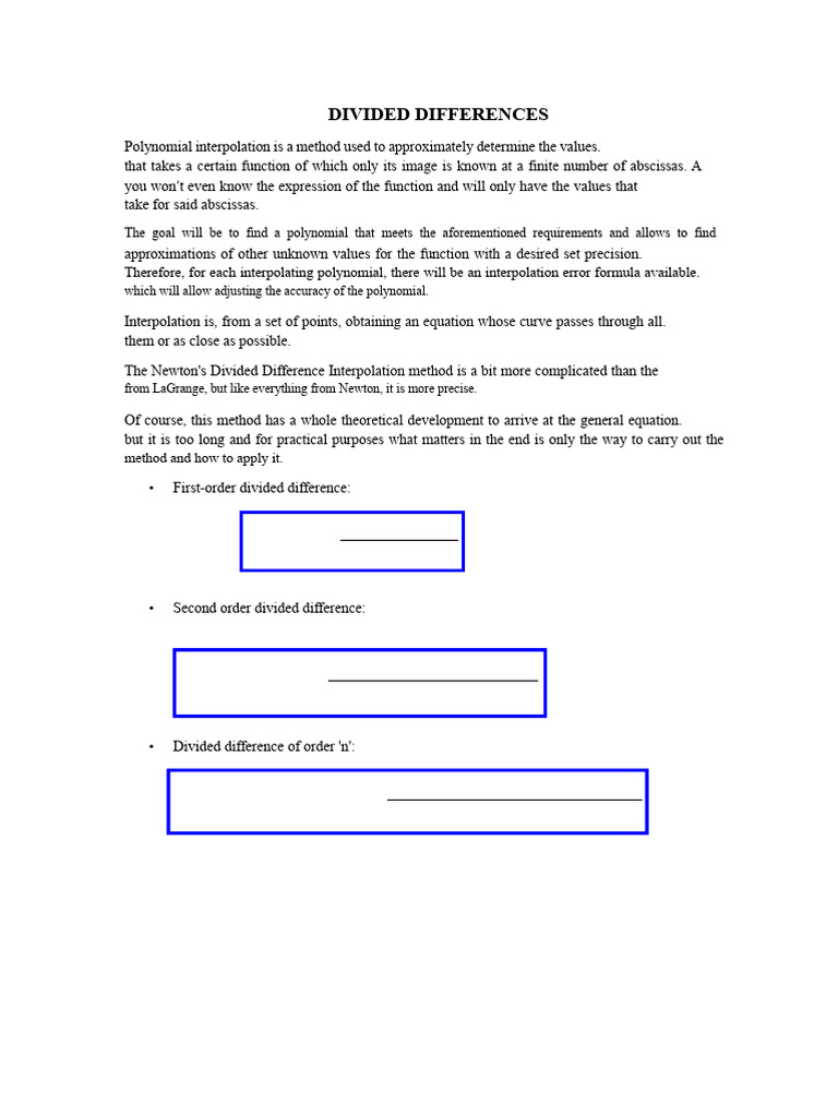 Differences Divided | PDF | Interpolation | Algorithms