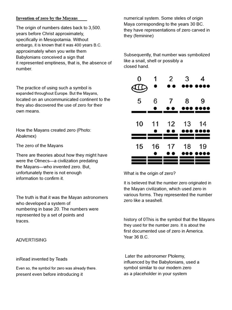 History of Zero | PDF | Numbers | Mathematics
