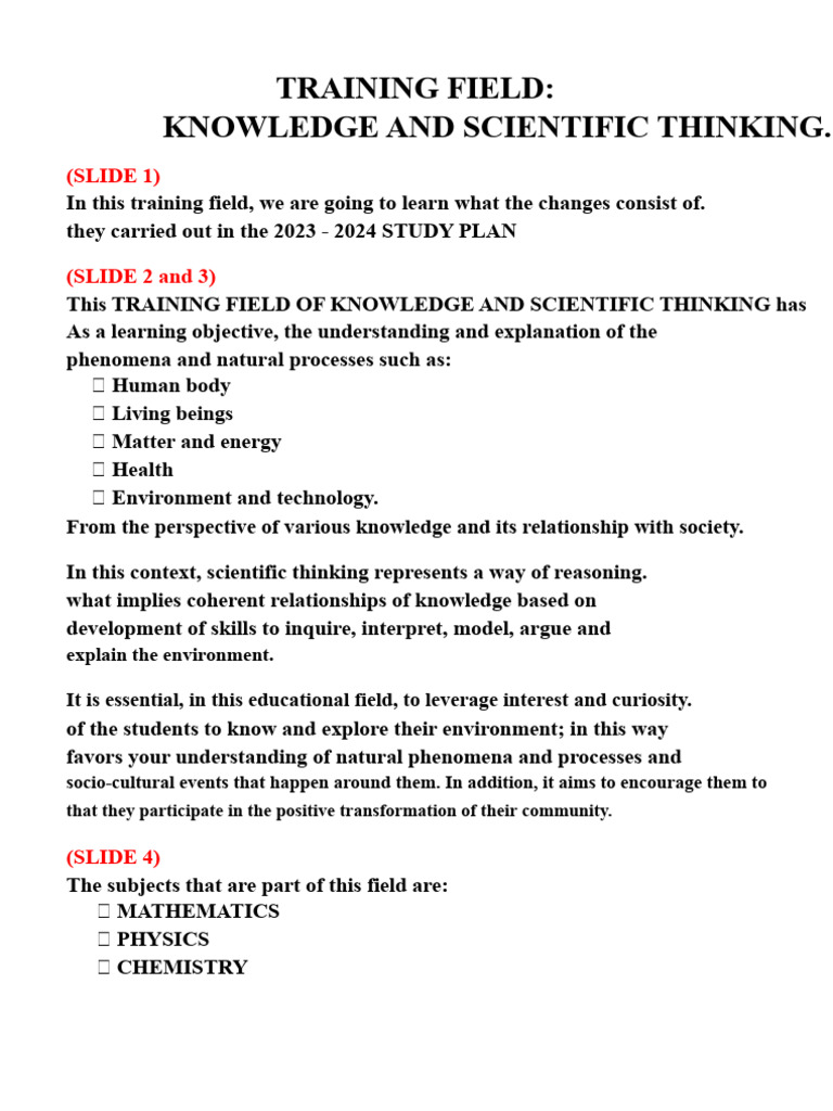 Formative Field | PDF | Knowledge | Scientific Method