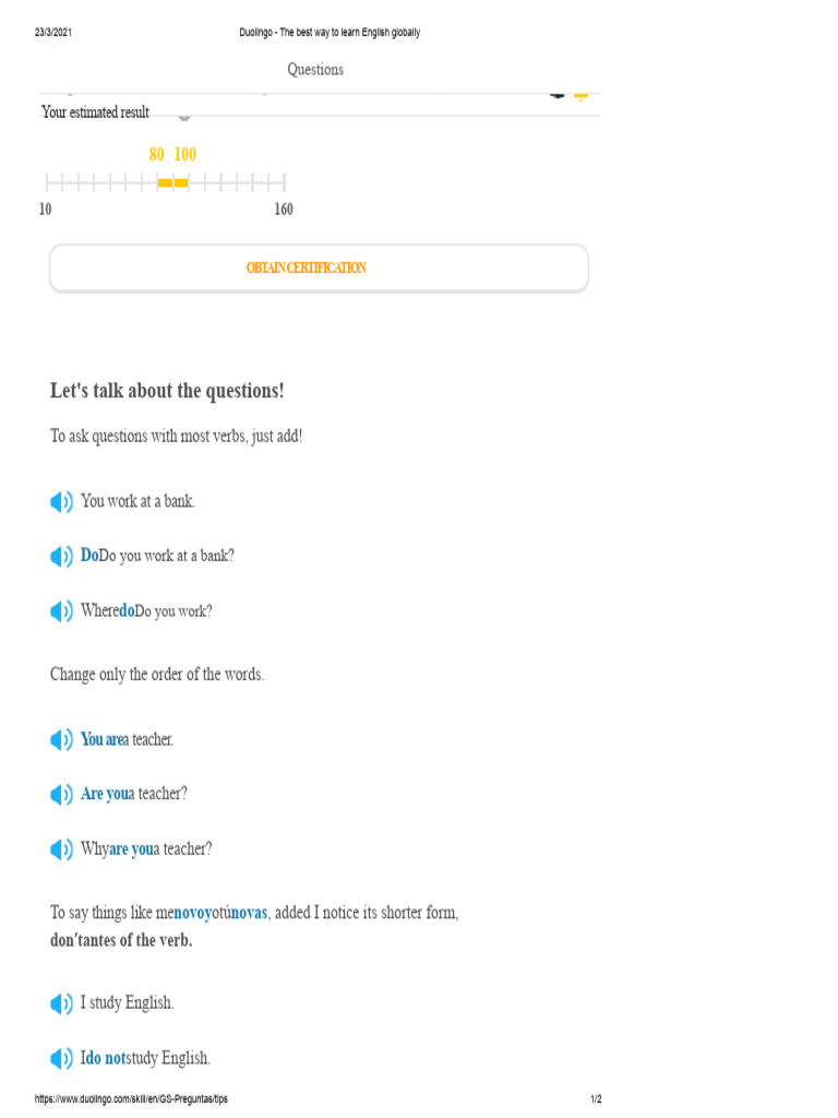 Duolingo - Questions | PDF