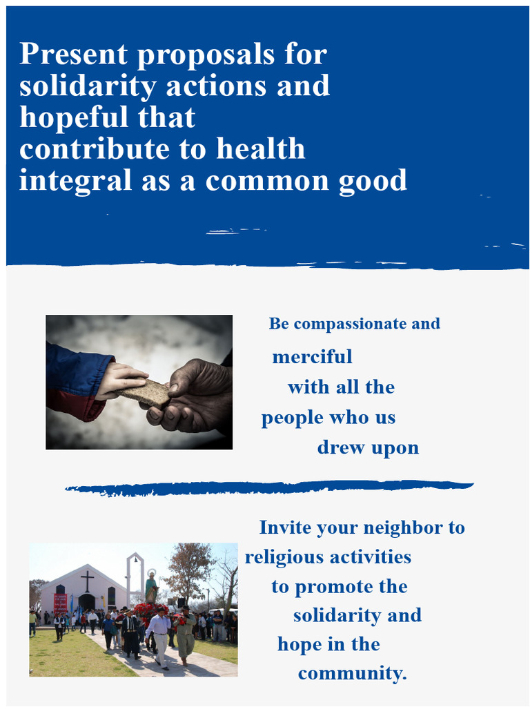 Present proposals for supportive and hopeful actions that contribute to ...