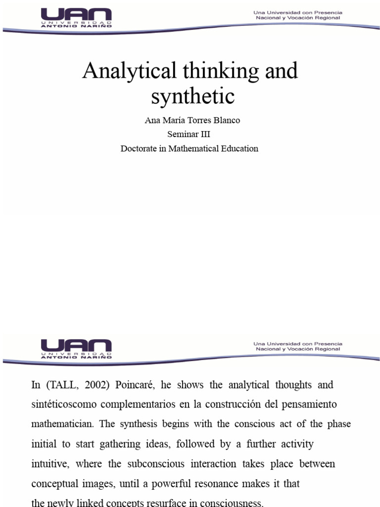 Analytical and Synthetic Thinking | PDF | Analysis | Thought