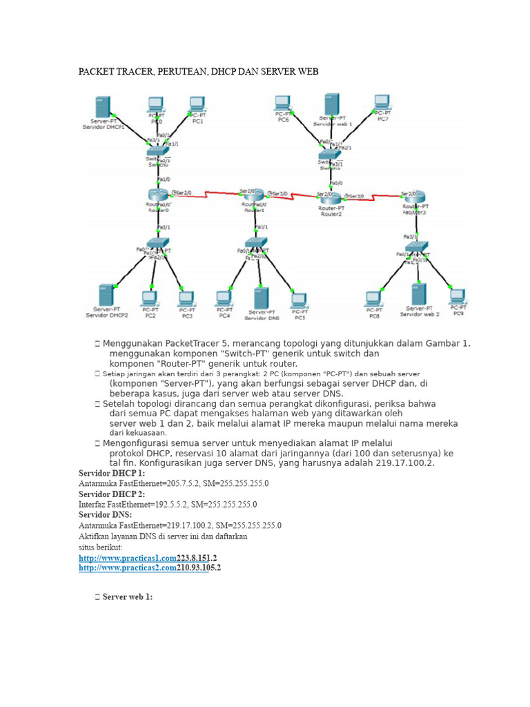 Konfigurasi DHCP dan Server Web dengan Packet Tracer | PDF