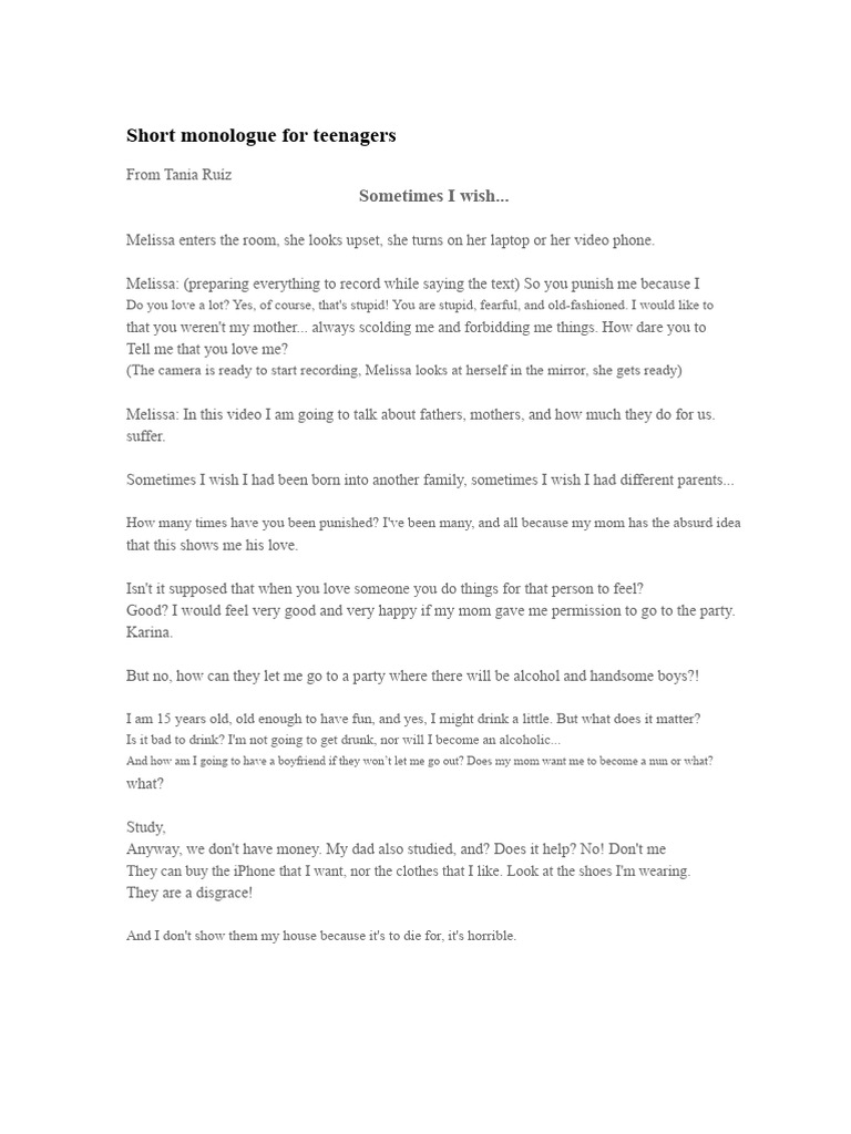 Monologue A Woman | PDF