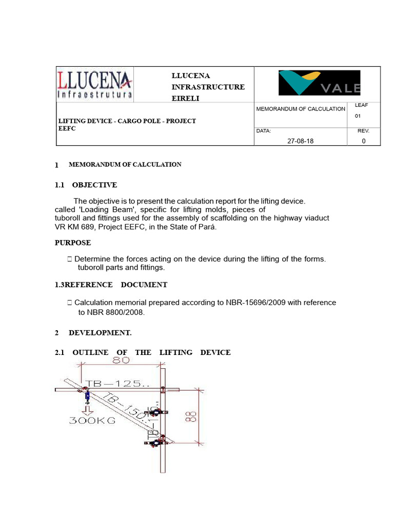 Calculation Memorial - Load Pole - Review 00 - VR KM 689 | PDF ...