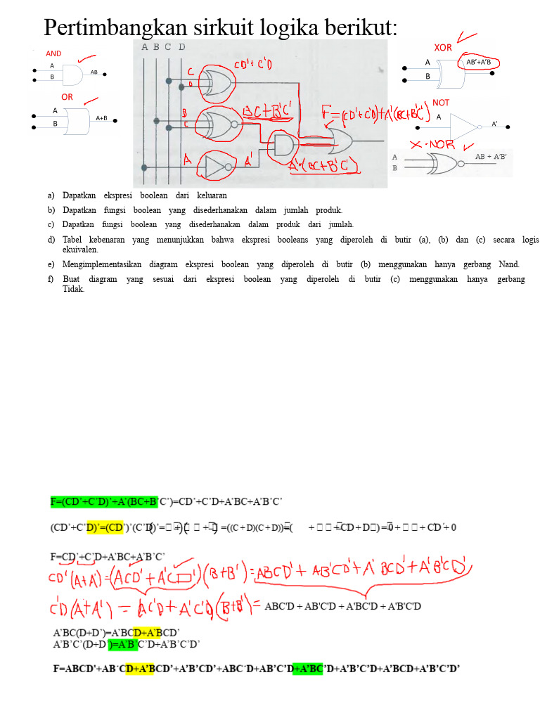 Latihan Aljabar Boolean | PDF