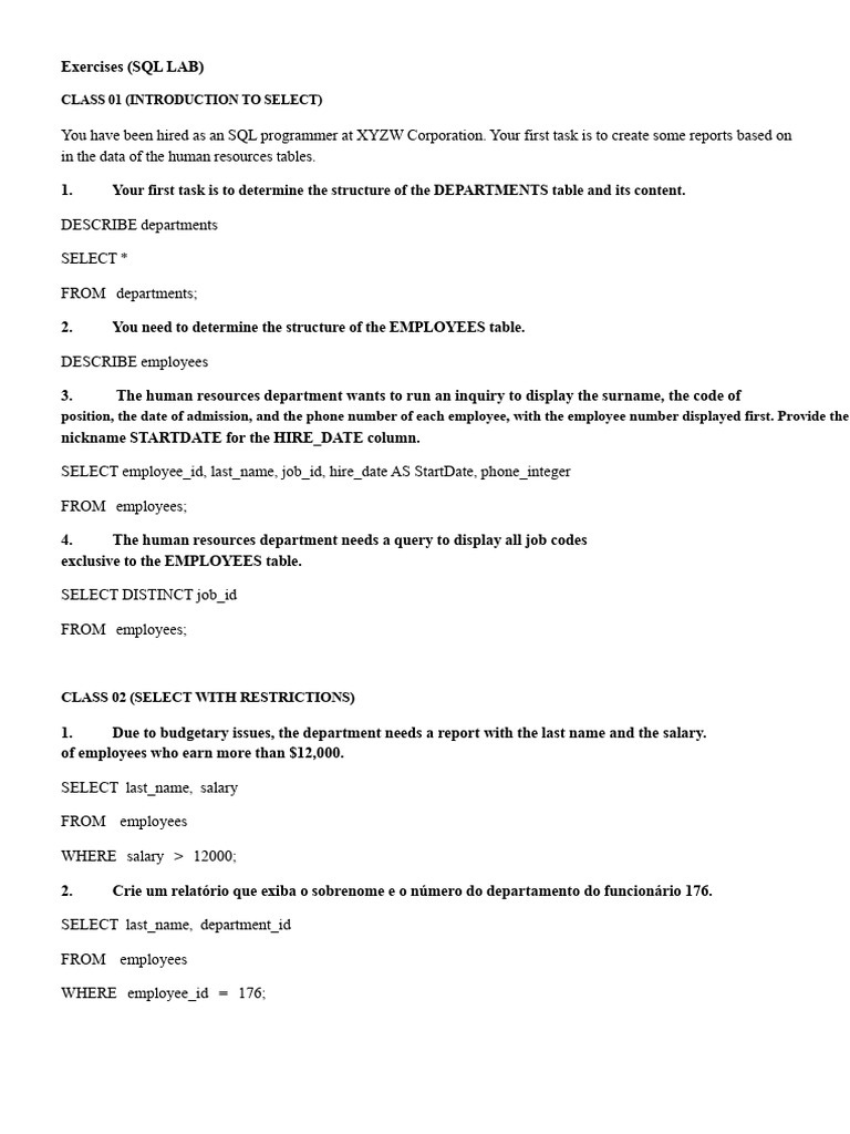 Solved Exercises Database | PDF | Sql | Computer Programming