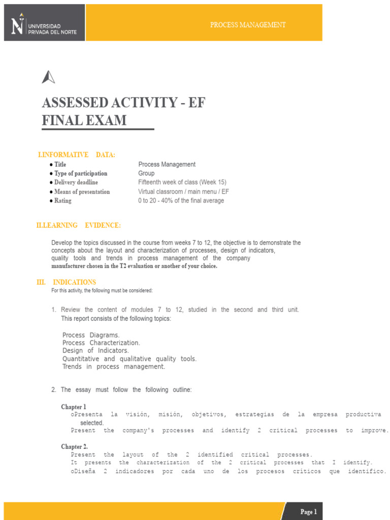 Final Exam - Process Management | PDF | Essays | Qualitative Research
