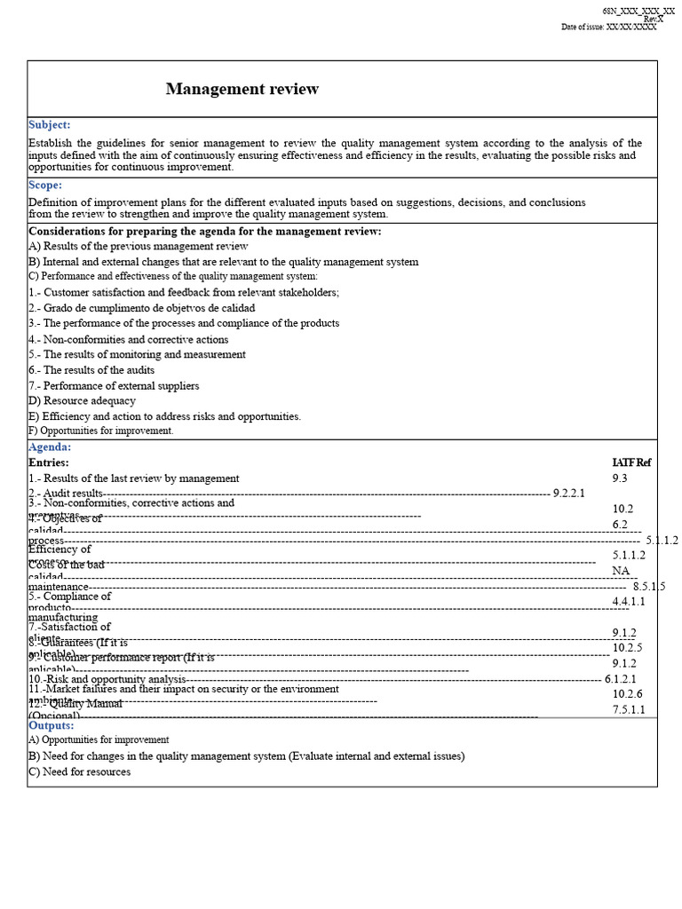 Review by Management | PDF | Audit | Quality Management System