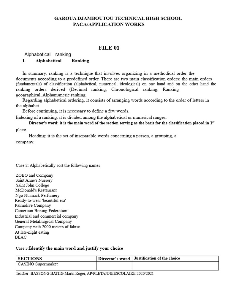 Alphabetical Ranking in TA | PDF | Adjective | Linguistics