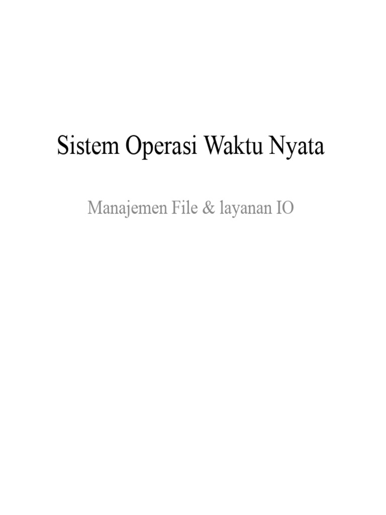Manajemen File & Layanan IO di RTOS (1) | PDF