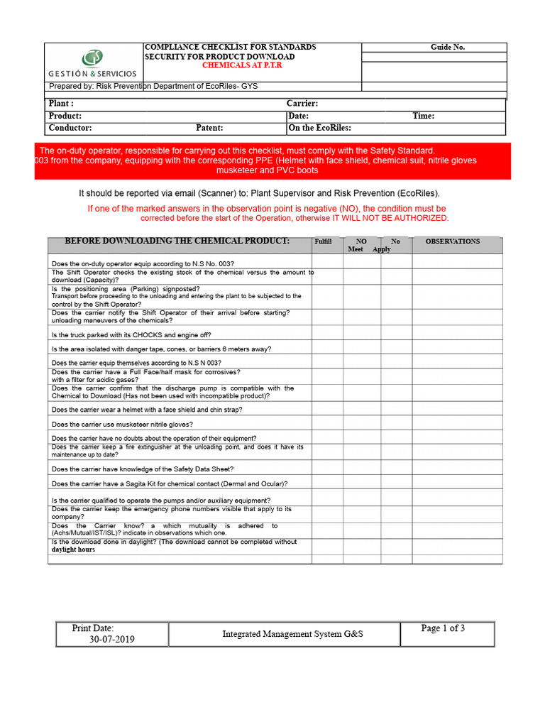 Chemical Products Download Checklist 2019 V9 (00000002) | PDF | Pump ...