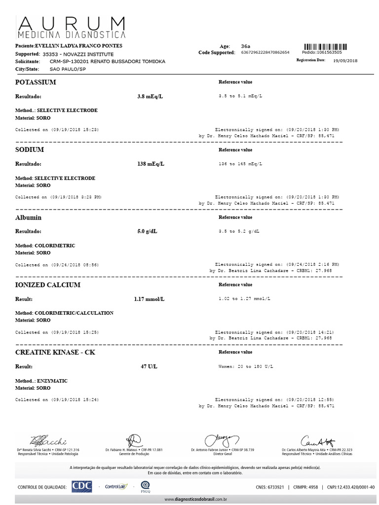19.09.2018 Blood Tests PDF | PDF | Medical Specialties | Clinical Medicine