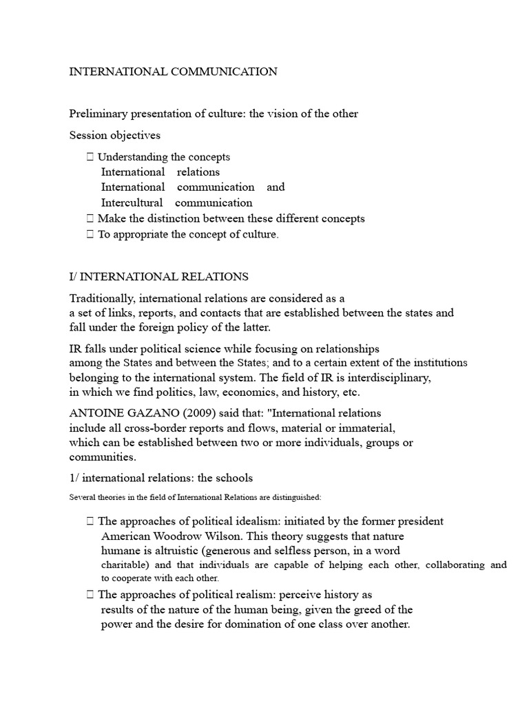 Understanding International Communication | PDF | Concept | Communication