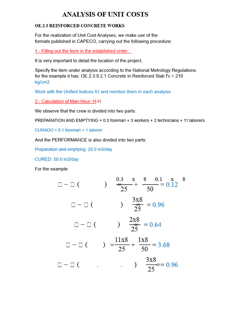 Analysis of Unit Costs For Reinforced Concrete (Slab) | PDF | Concrete ...