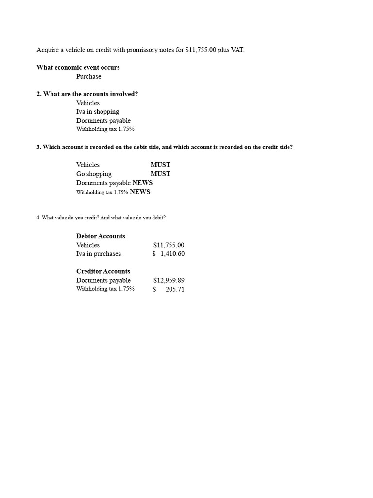 Financial Accounting First Exercise | PDF | Expense | Debits And Credits