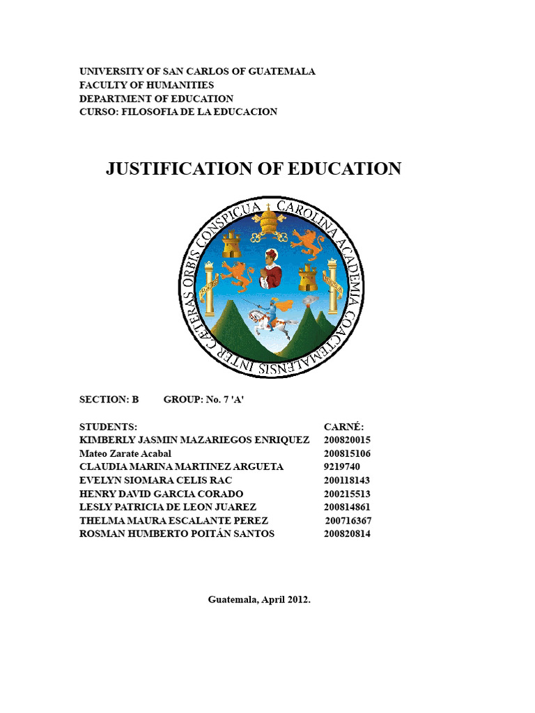 Justification of Education in Philosophy | PDF | Knowledge | Epistemology