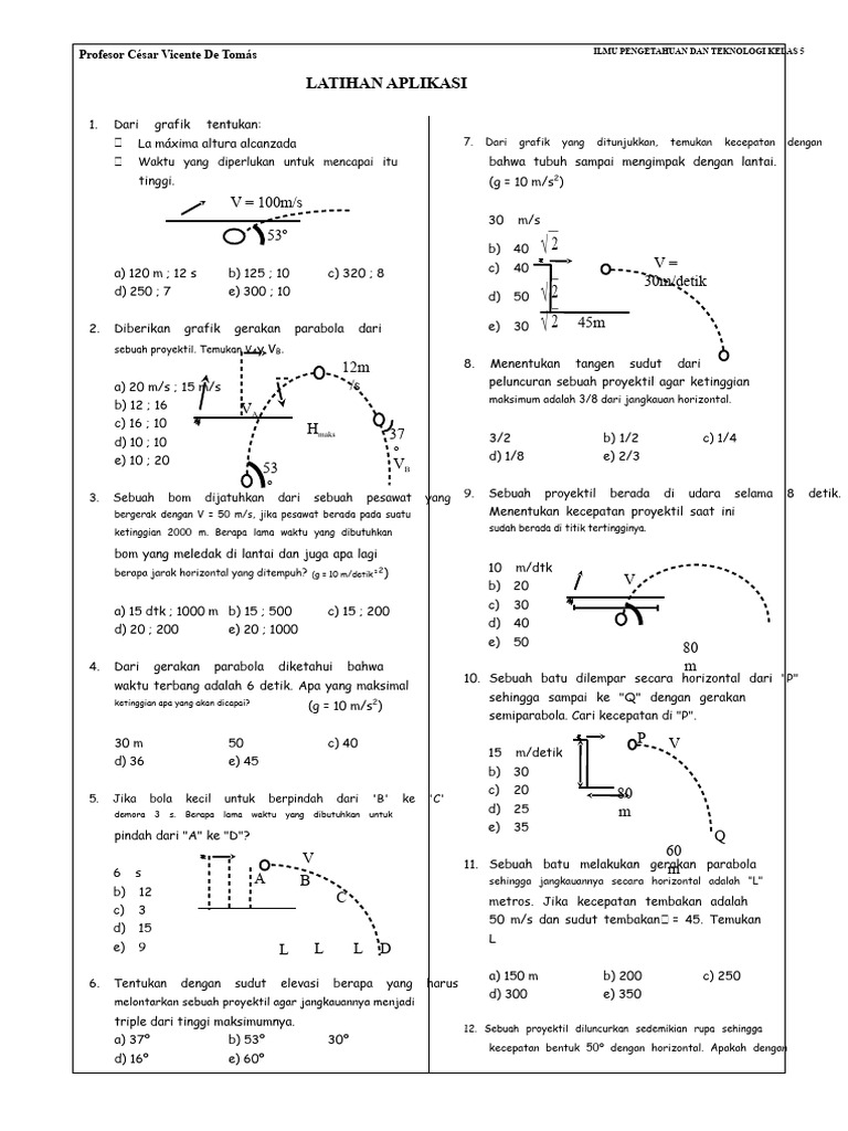 Latihan Gerakan Proyektil Kelas 5 | PDF