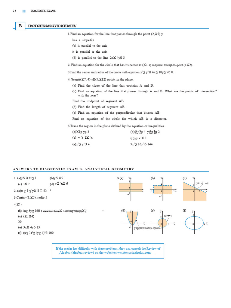 Analytic Geometry Test Exam | PDF | Line (Geometry) | Circle