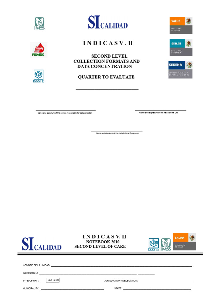 QUESTIONNAIRE BOOKLET FOR SECOND LEVEL HOSPITALS - SíCalidad | PDF ...