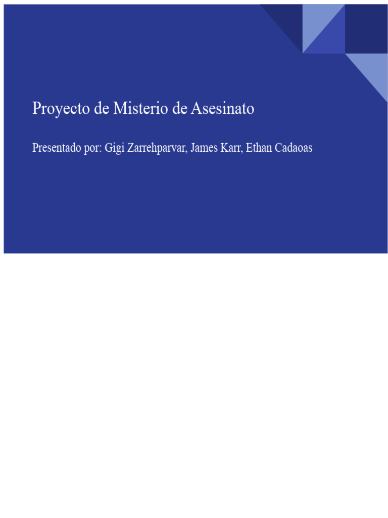 Proyecto de Misterio de Asesinato | PDF | Amarillo