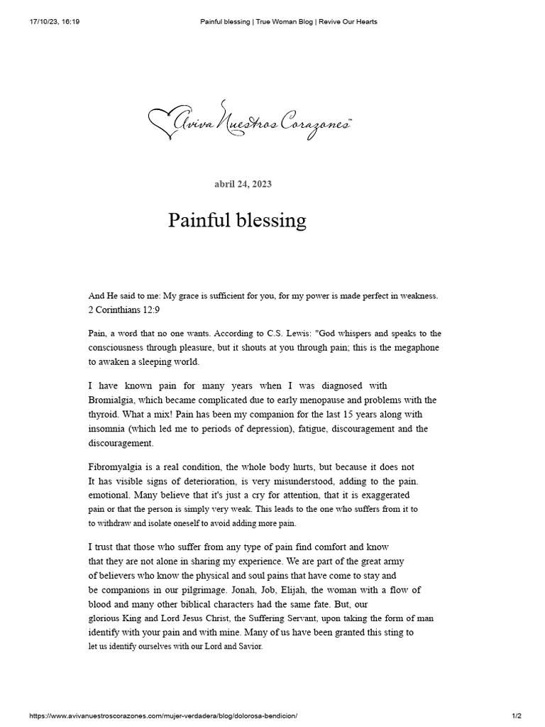 Painful Blessing - True Woman Blog - Revive Our Hearts | PDF | Jesus | Pain