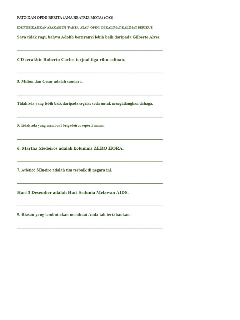 fakta dan opini | PDF