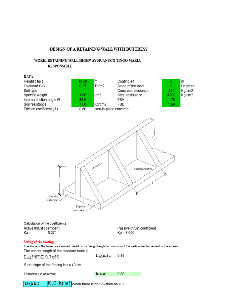 Design of A Buttress Wall | PDF | Building Engineering | Civil Engineering