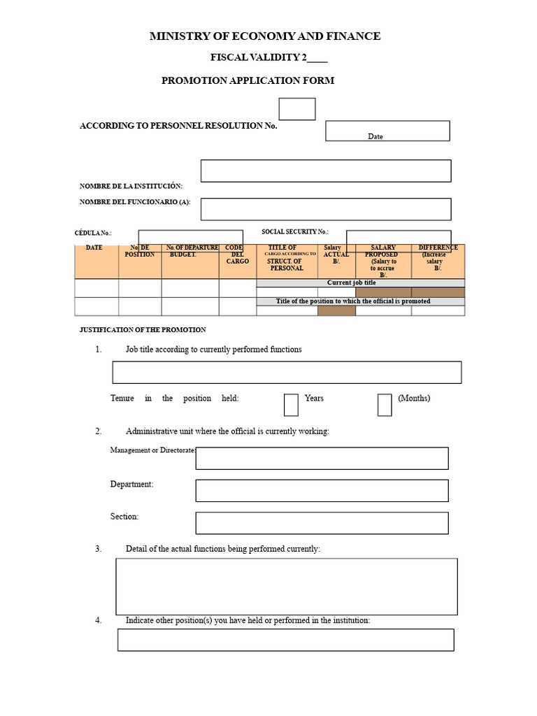 Promotion Application Form | PDF