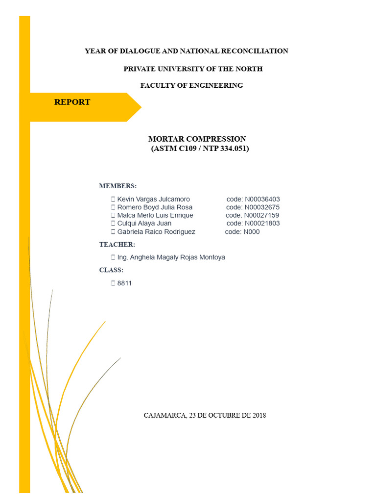 Mortar Report | PDF | Cement | Concrete