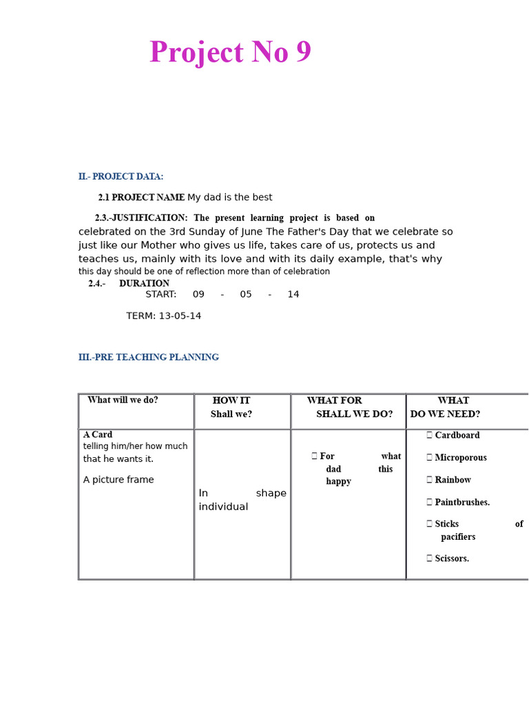 Father's Day Project | PDF | Learning | Cognition