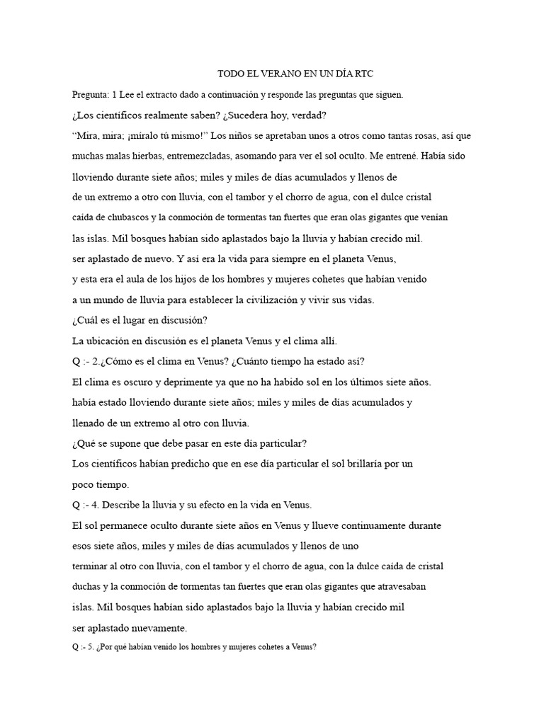 Todo El Verano en Un Día | PDF | Dom | Lluvia