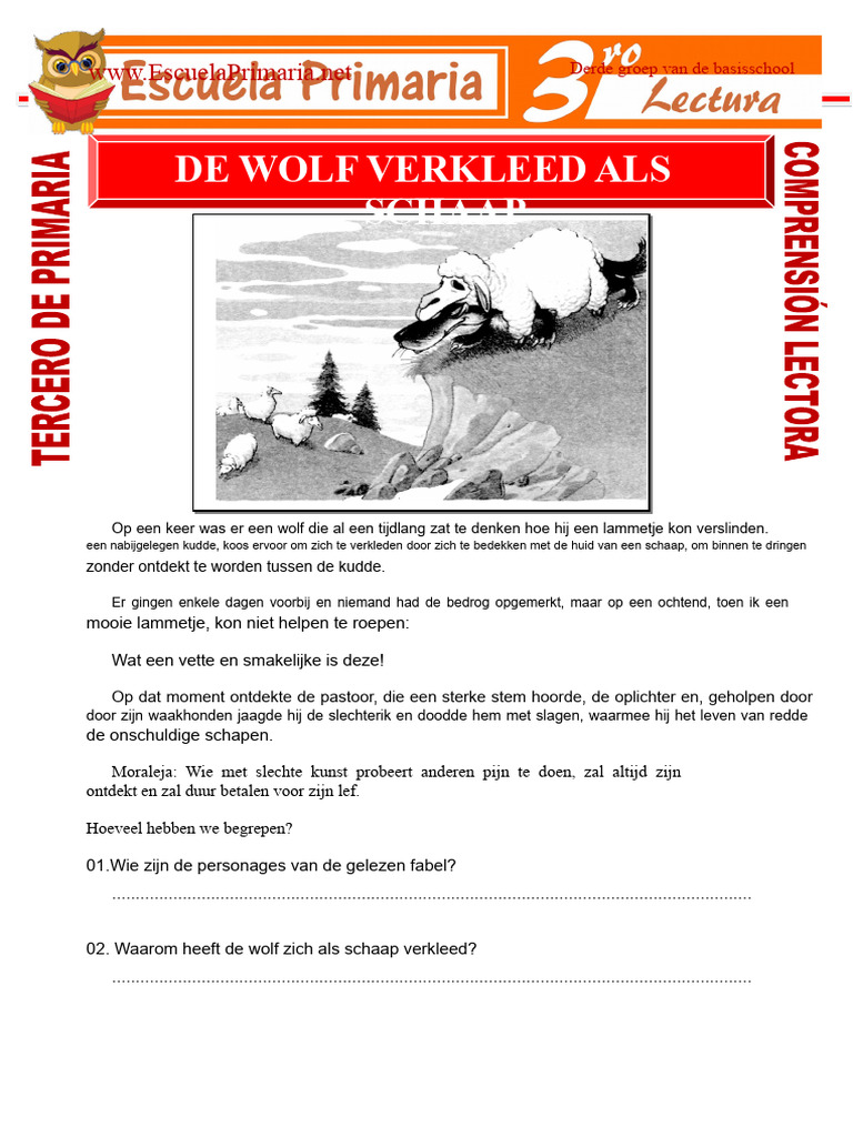 De-Wolf-Verkleed-Als-Schaap-voor-Groep-3-Van-Basisonderwijs.doc | PDF