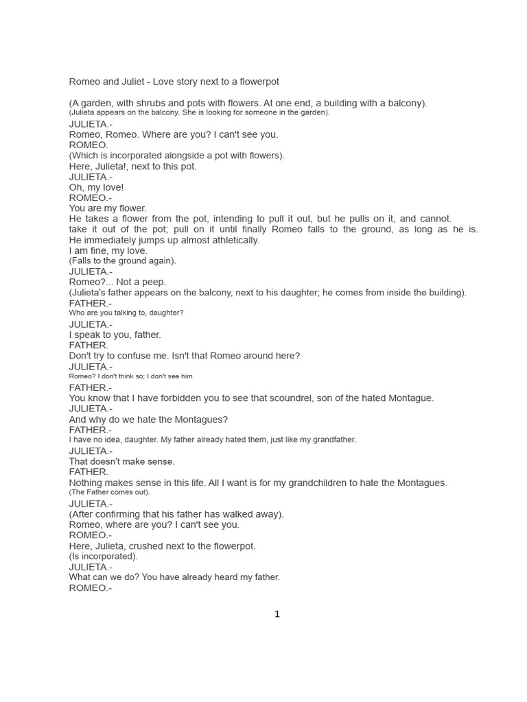 Short Script Romeo and Juliet | PDF | Characters In Romeo And Juliet