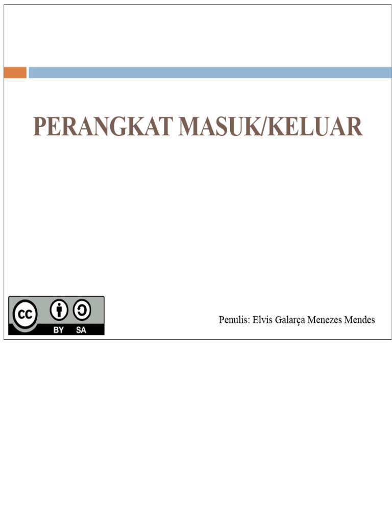 Perangkat Masukan dan Keluaran | PDF