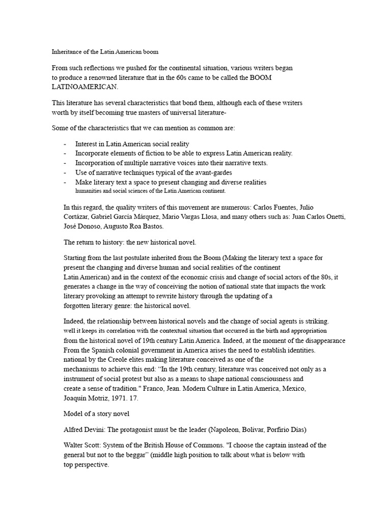 Inheritance of The Latin American Boom | PDF | Latin American Literature