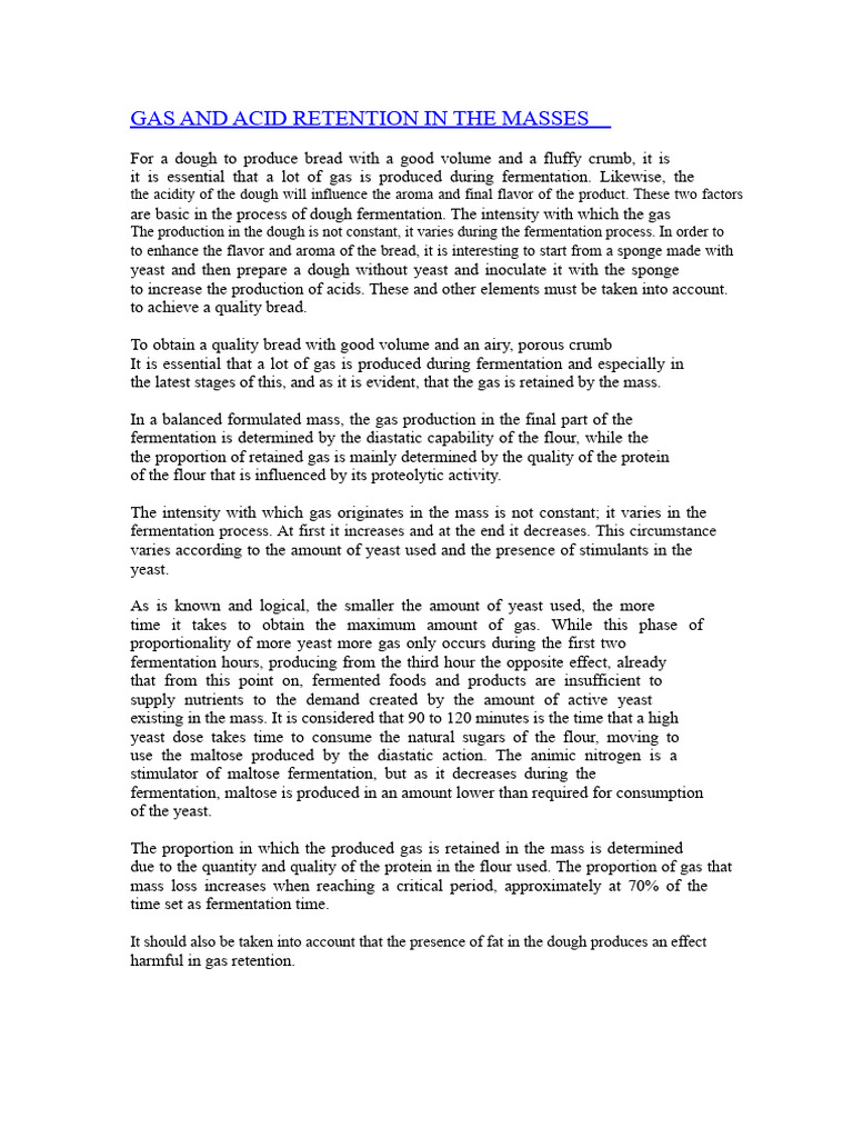 Fermentation 6 (Gas and Acid Retention in The Doughs) | PDF | Breads ...