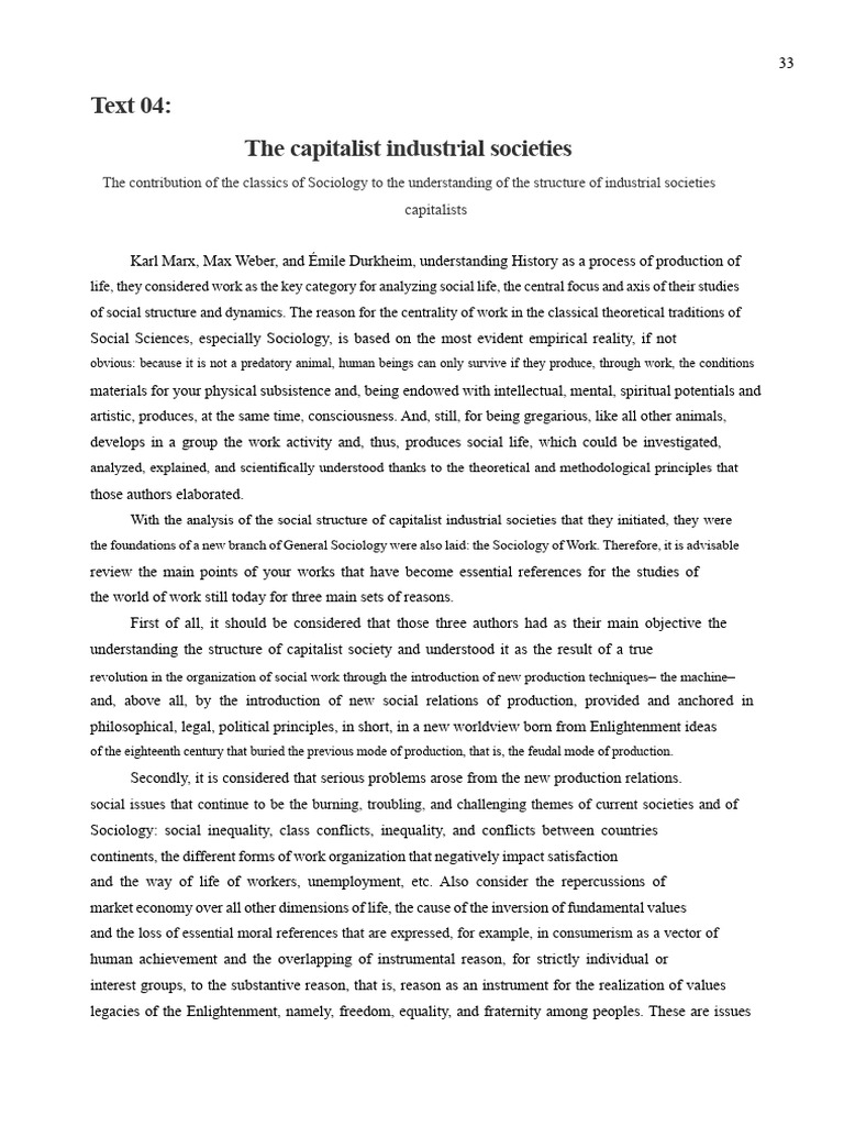 Text 04_The capitalist industrial societies_NOEMIA | PDF | Émile ...