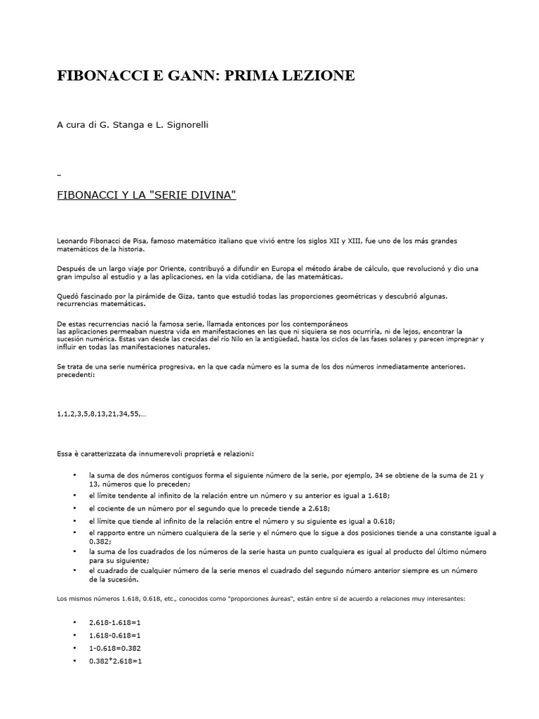 Fibonacci | PDF | Software | Comerciante (Finanzas)