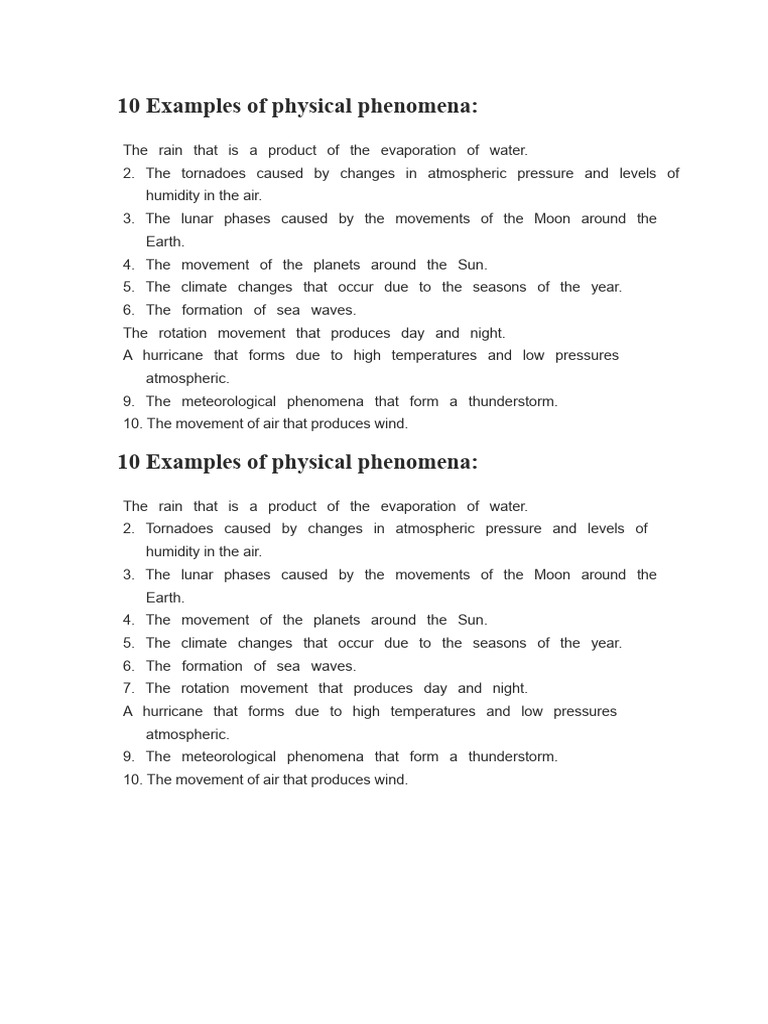 10 Examples of Physical Phenomena | PDF
