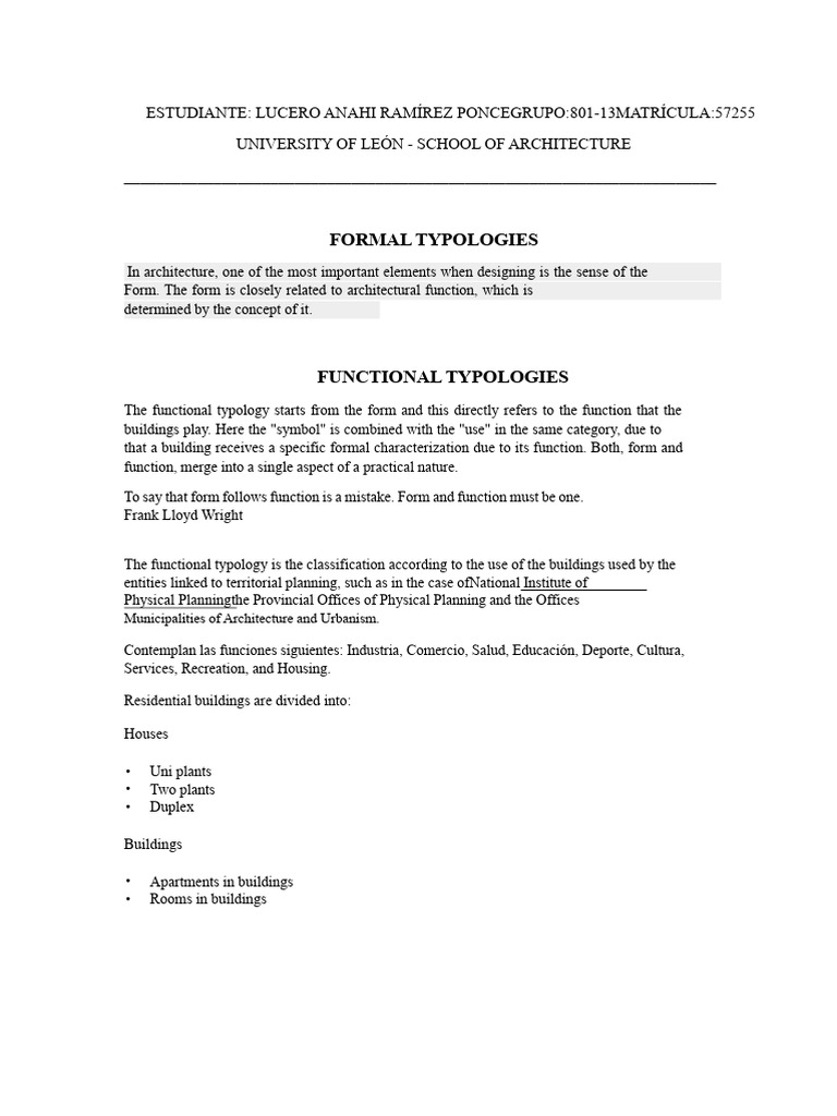 Architectural Typologies | PDF | Building