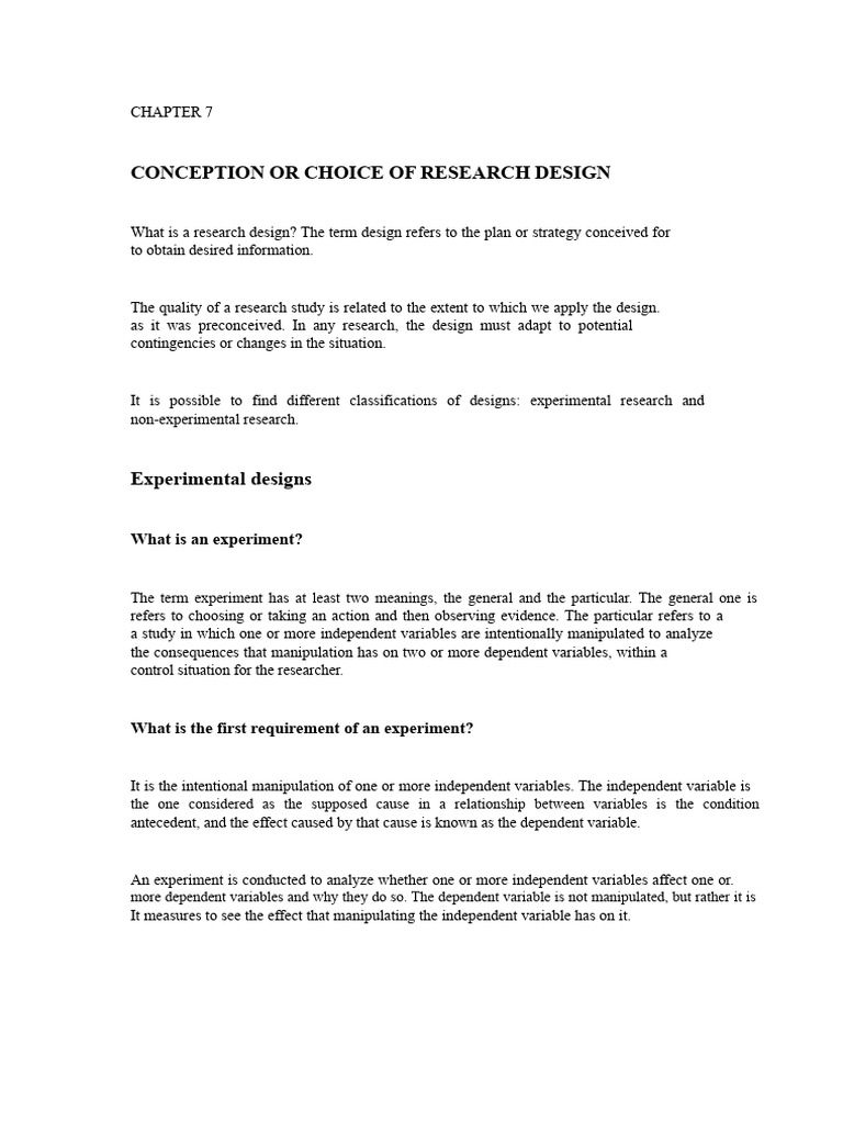 Research Design: Experimental vs. Non-Experimental | PDF | Experiment ...