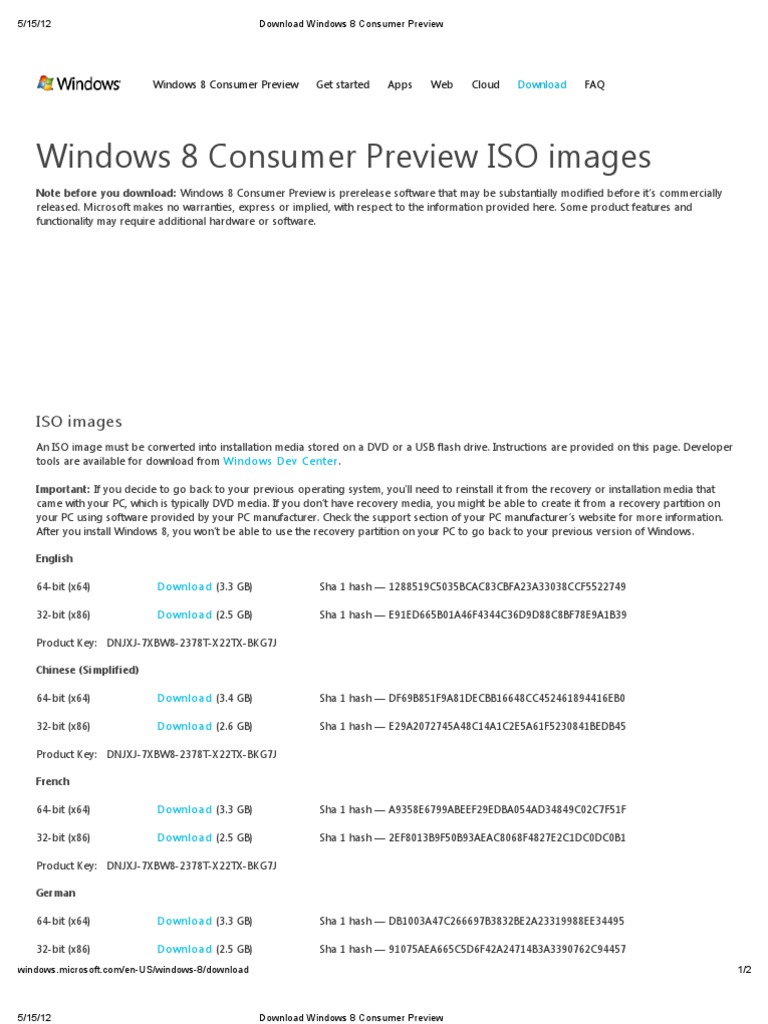 Windows 8 Consumer Preview | PDF | Windows 8 | 64 Bit Computing