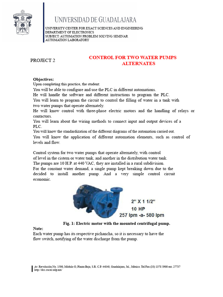Control For Two Alternating Water Pumps Project 2 | PDF | Programmable ...