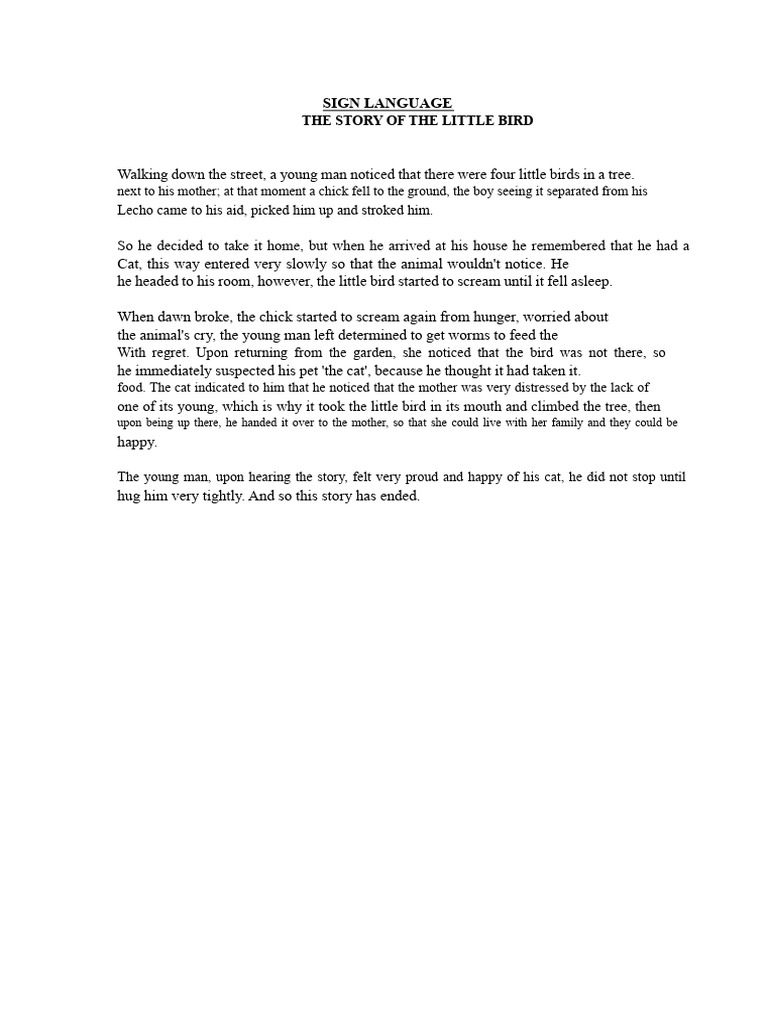 The Little Bird's Rescue Story | PDF